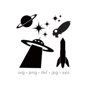 Space Svg, Rocket, Celestial Svg Bundle Vector Wall Art, Galaxy Planet ...