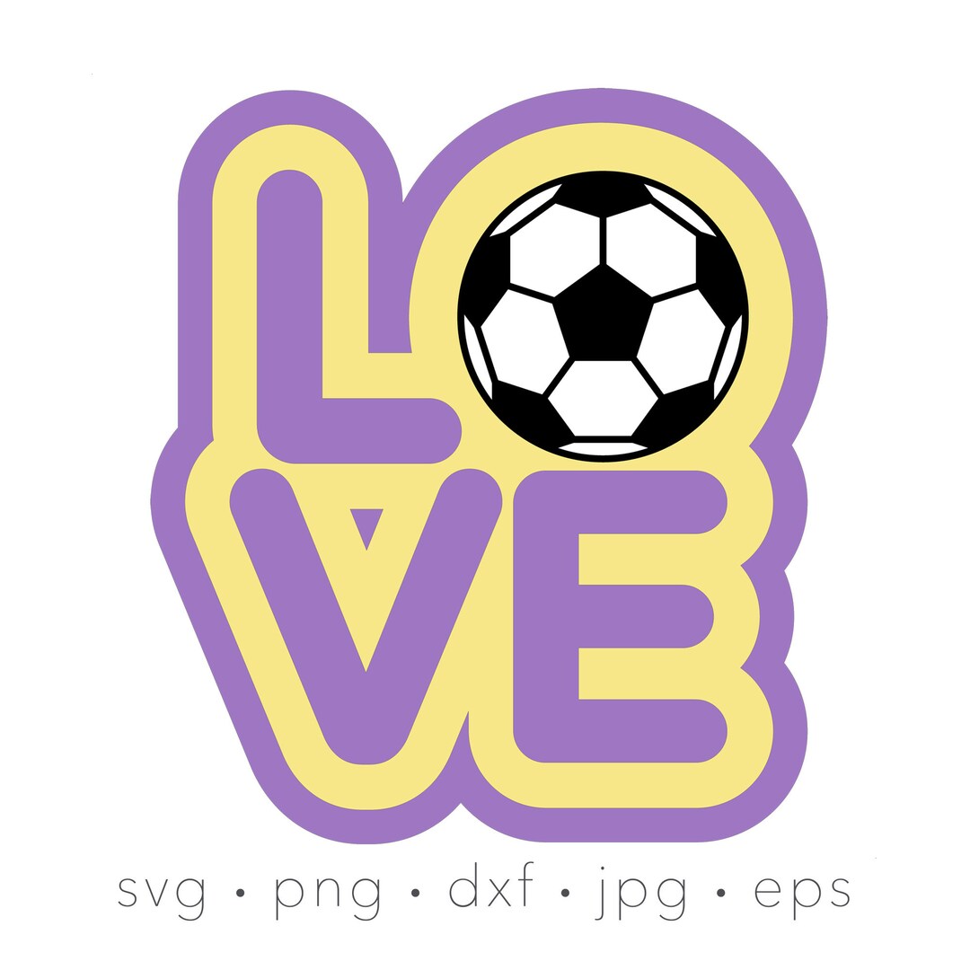 Soccer Svg, Retro Love Soccer Ball Svg, Sports Clipart, Cricut and ...