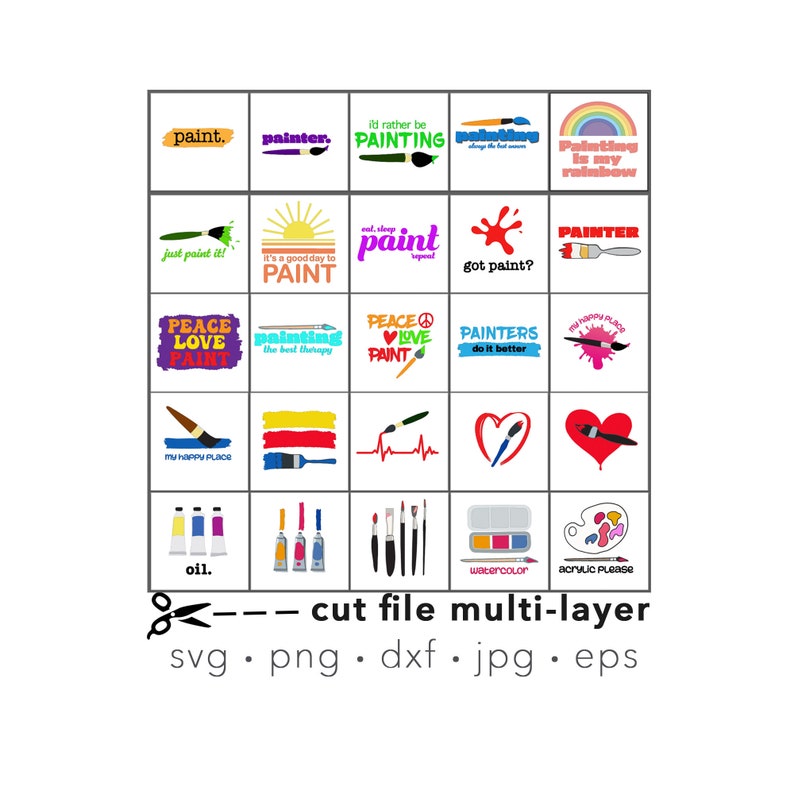 Painting Bundle Svg, Artis Bundle Png, Hobby Craft, Clipart, Vector Art ...