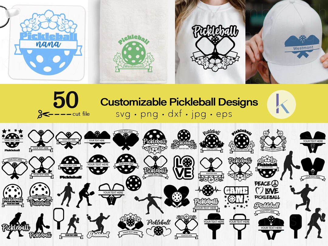 Pickleball Svg, Pickleball Png, Pickleball Gifts, Split Monogram Svg ...