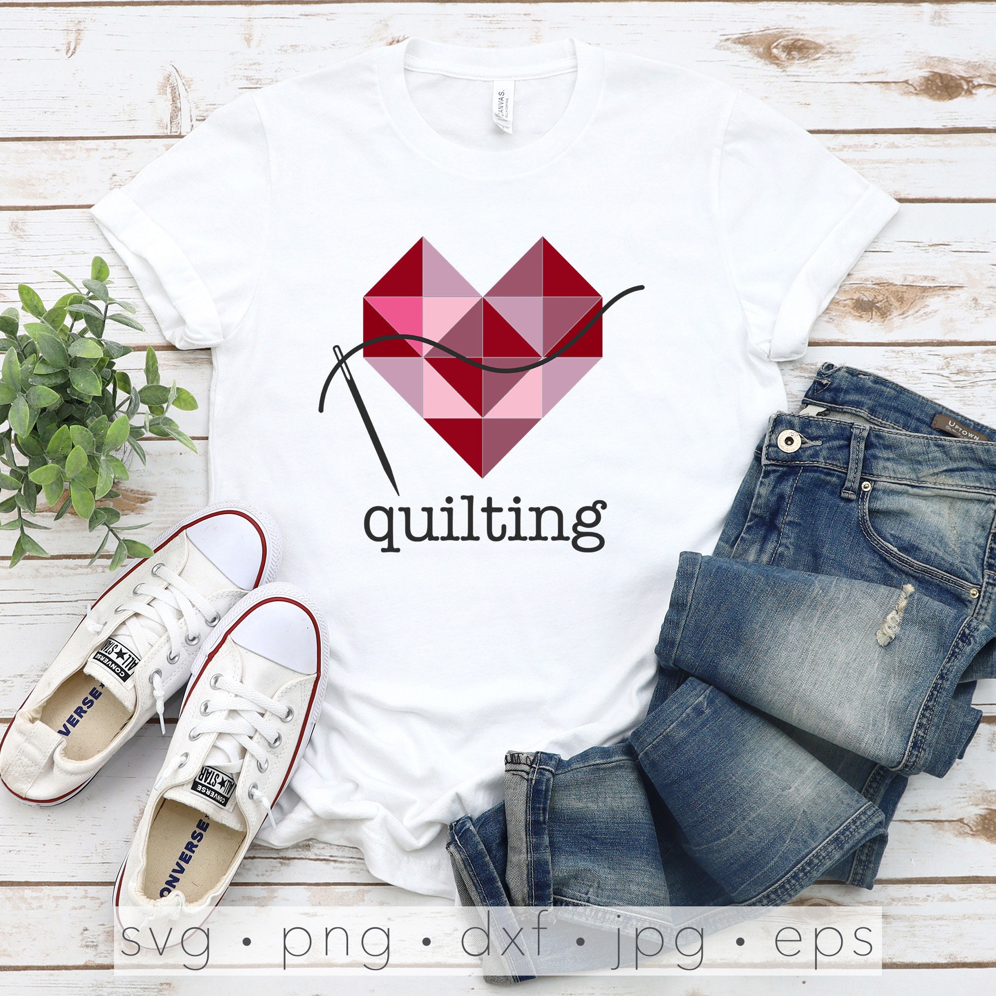 Quilting Svg, Quilter's Gift, Quilting Squares Heart Svg. Silhouette ...