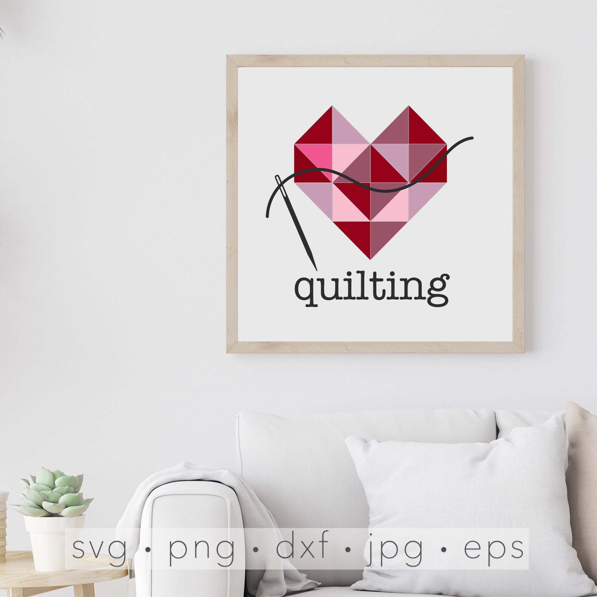 Quilting Svg, Quilter's Gift, Quilting Squares Heart Svg. Silhouette ...