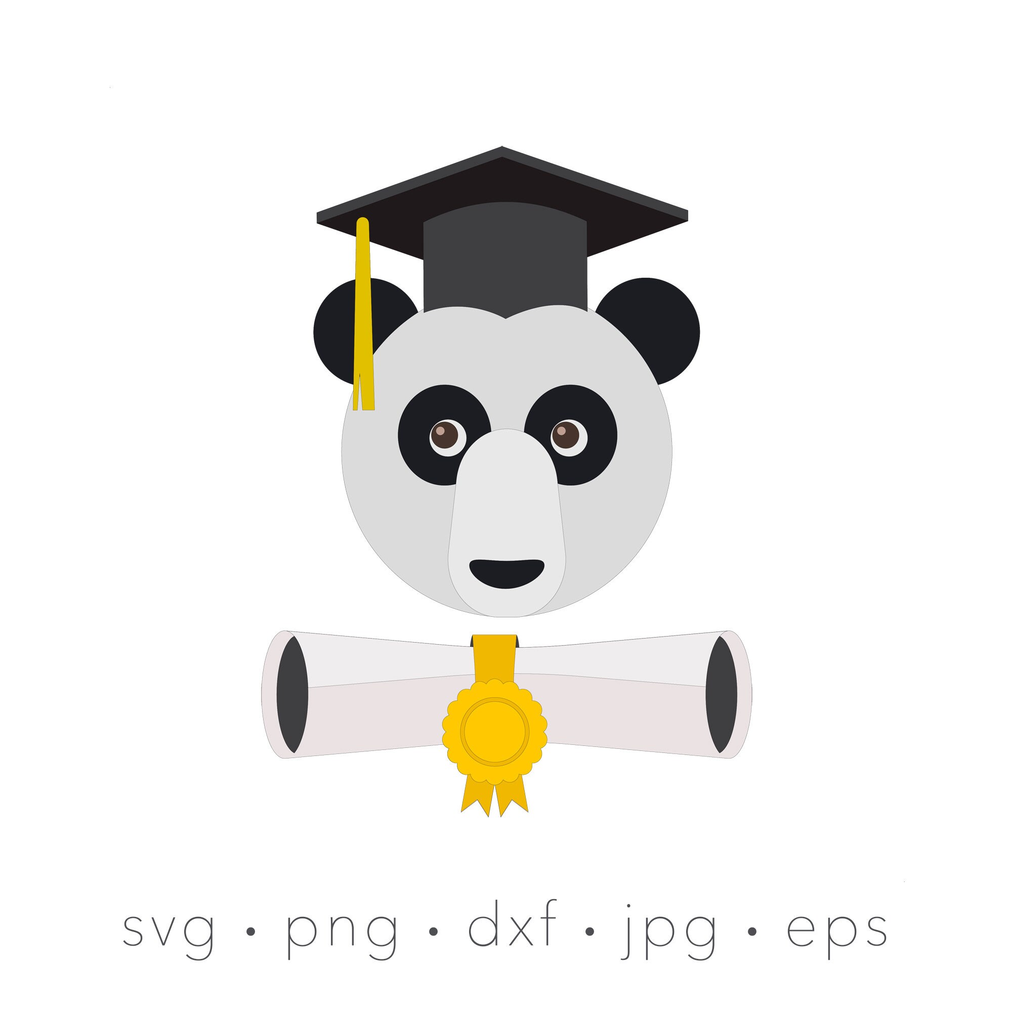 Graduation Svg Panda, Panda, Graduation Svg 2024, Graduation Cap Svg ...
