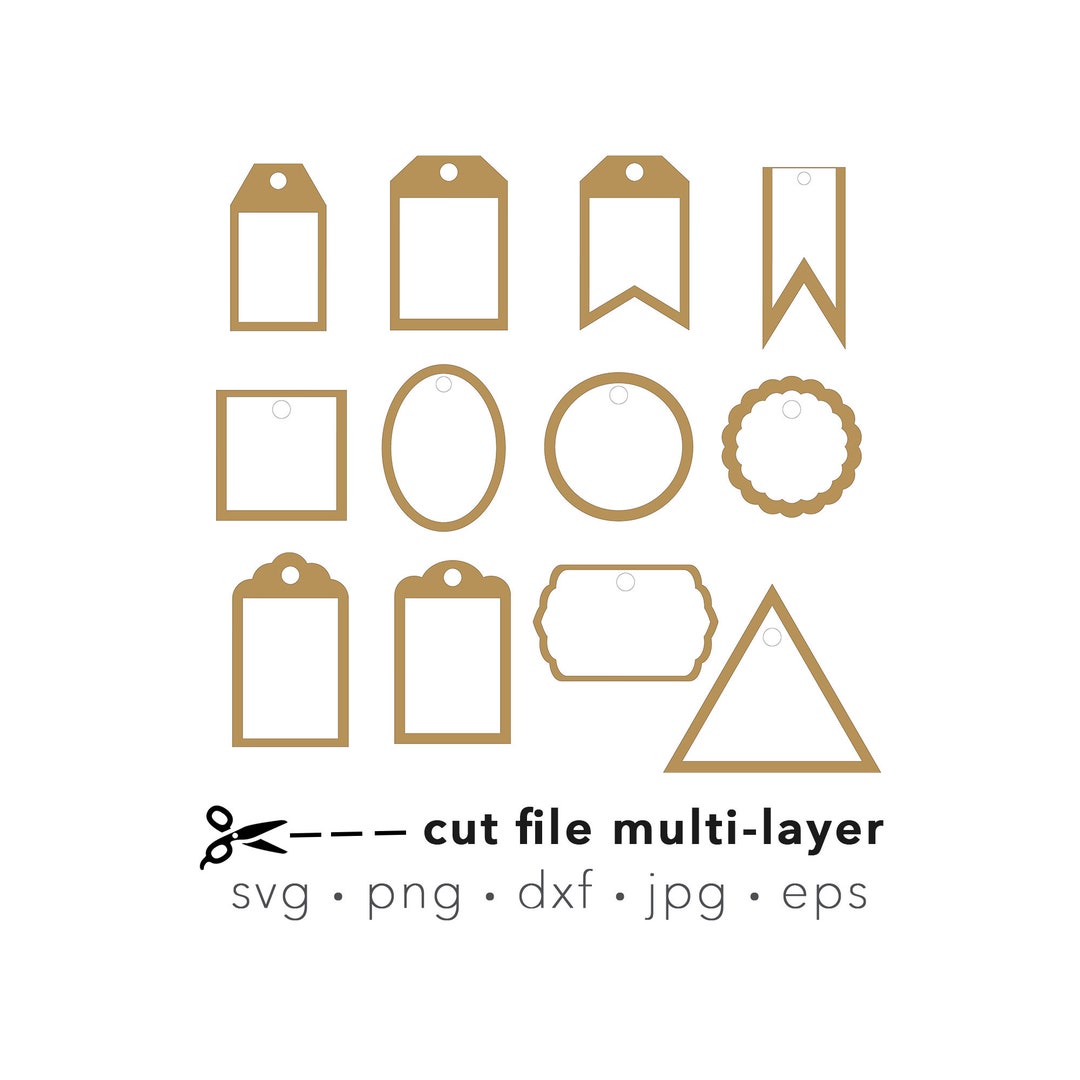 Gift Tag SVG, Gift Tag Bundle Cut File, Multi-layered Digital Download ...