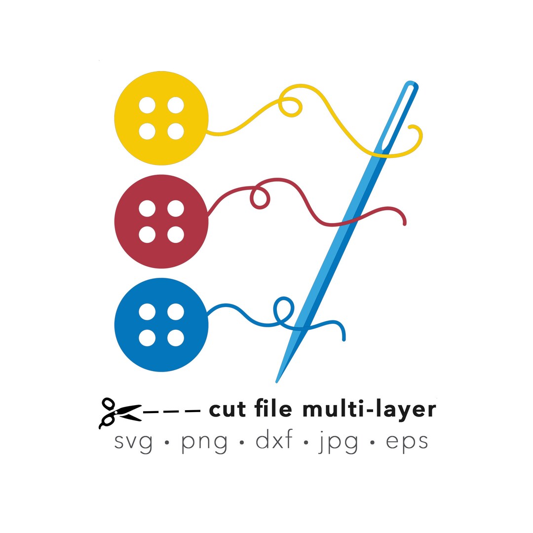 Sewing Svg, Sewing Buttons Png, Red Blue Yellow Button Png, Silhouette ...
