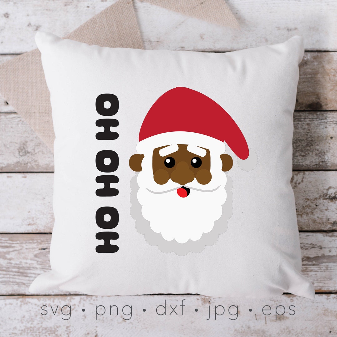 Santa Svg, Black Santa Svg, Christmas Svg, Santa Png, Laser Cut File ...