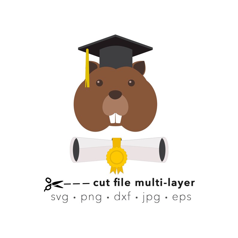 Graduation Svg Beaver, Beaver, Beaver Png, Graduation Cap Svg, Laser ...
