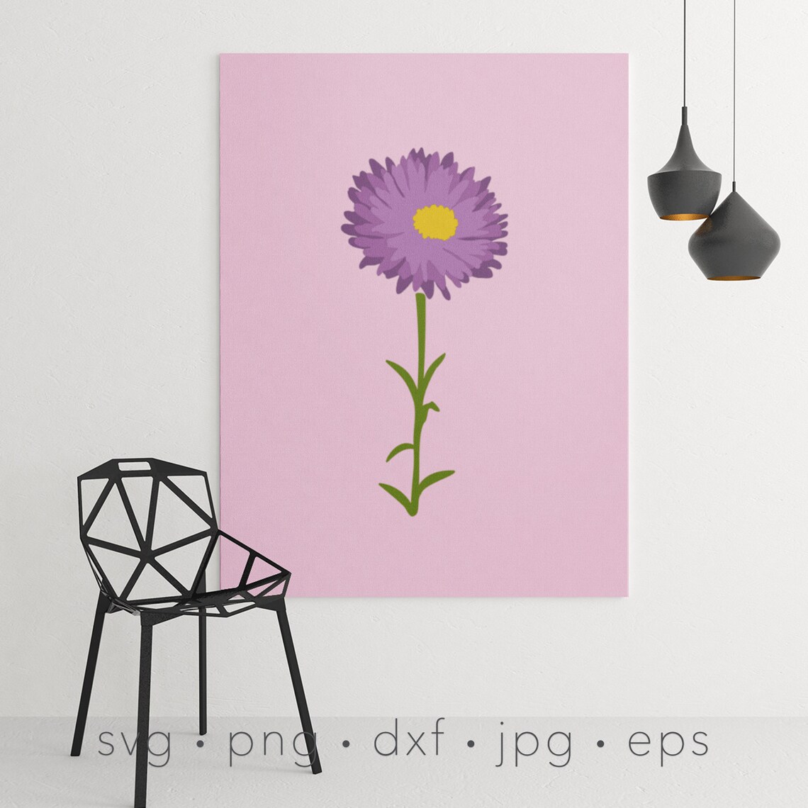 Aster Flower Svg, Aster Svg, September Birth Flower Svg, Birth Month ...