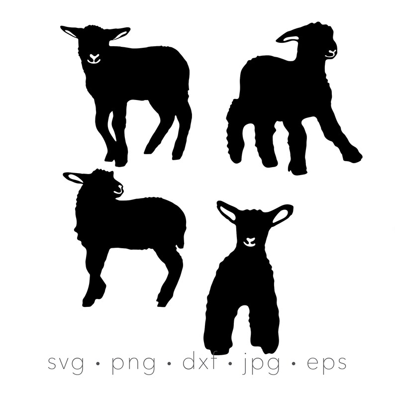 LAMB SILHOUETTE SVG Bundle, Baby Farm Animal Svg, Sheep Svg, Baby Lamb ...