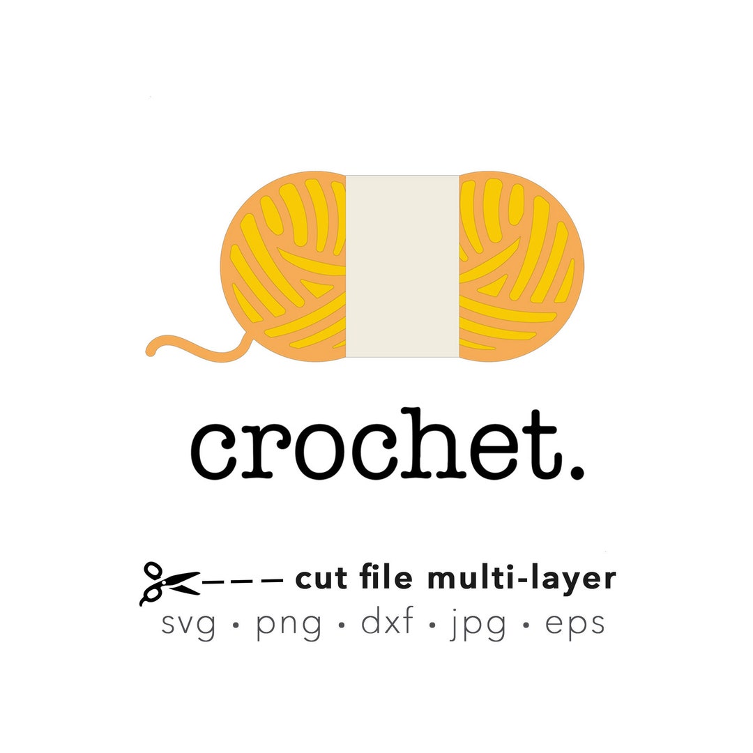 Crochet Yellow Yarn Multi-layered Svg Digital Cut File for Silhouette ...