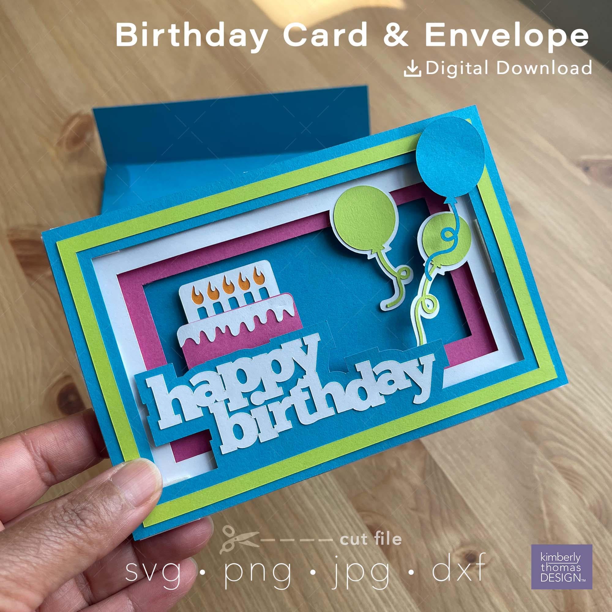 SVG Card, Birthday Card Svg, Shadow Box, Happy Birthday Card, 3D Card ...