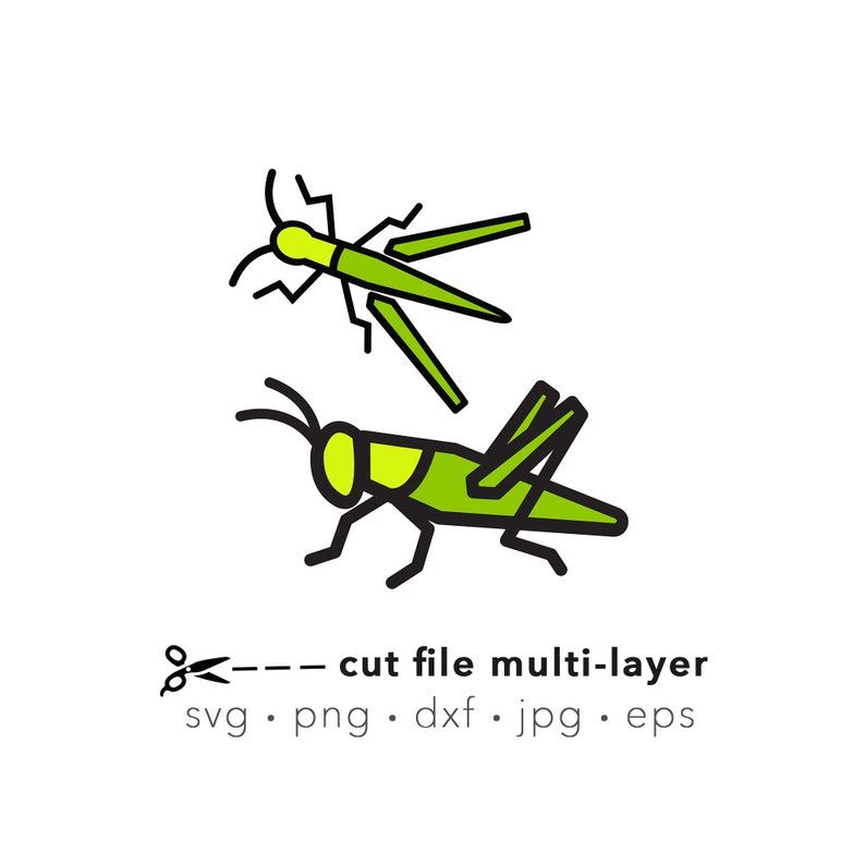 Grasshopper SVG, Bundle Multi-layered Digital Cut File for Silhouette ...