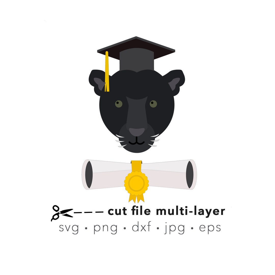 Graduation Svg Panther, Panther, Panther Png, Panther Svg, Graduate ...