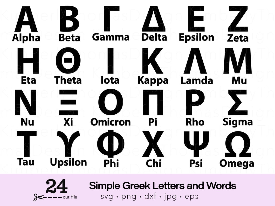 Greek Alphabet SVG, Fraternity Letters Bundle Svg, Sorority, Silhouette ...