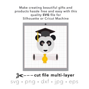 Graduation Svg Panda, Panda, Graduation Svg 2024, Graduation Cap Svg ...