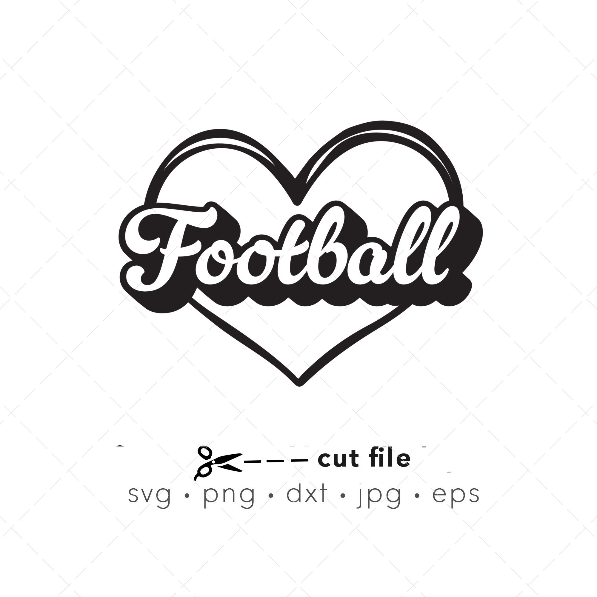Football Svg Football Heart Svg Cute Football Png Cricut Etsy