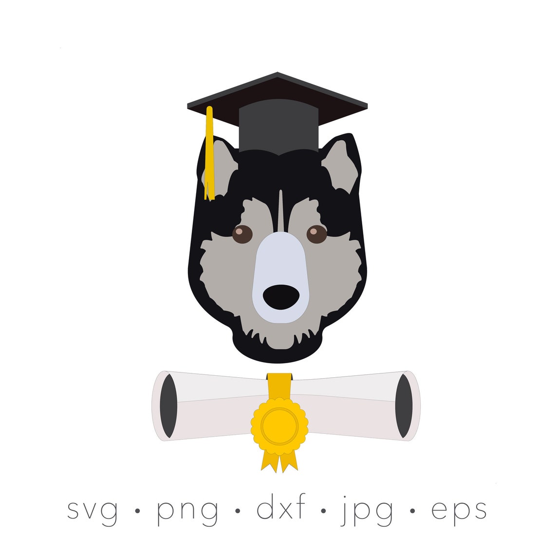 Graduation Svg Husky, Husky Svg, Husky Png, Graduation Cap Svg, Laser ...