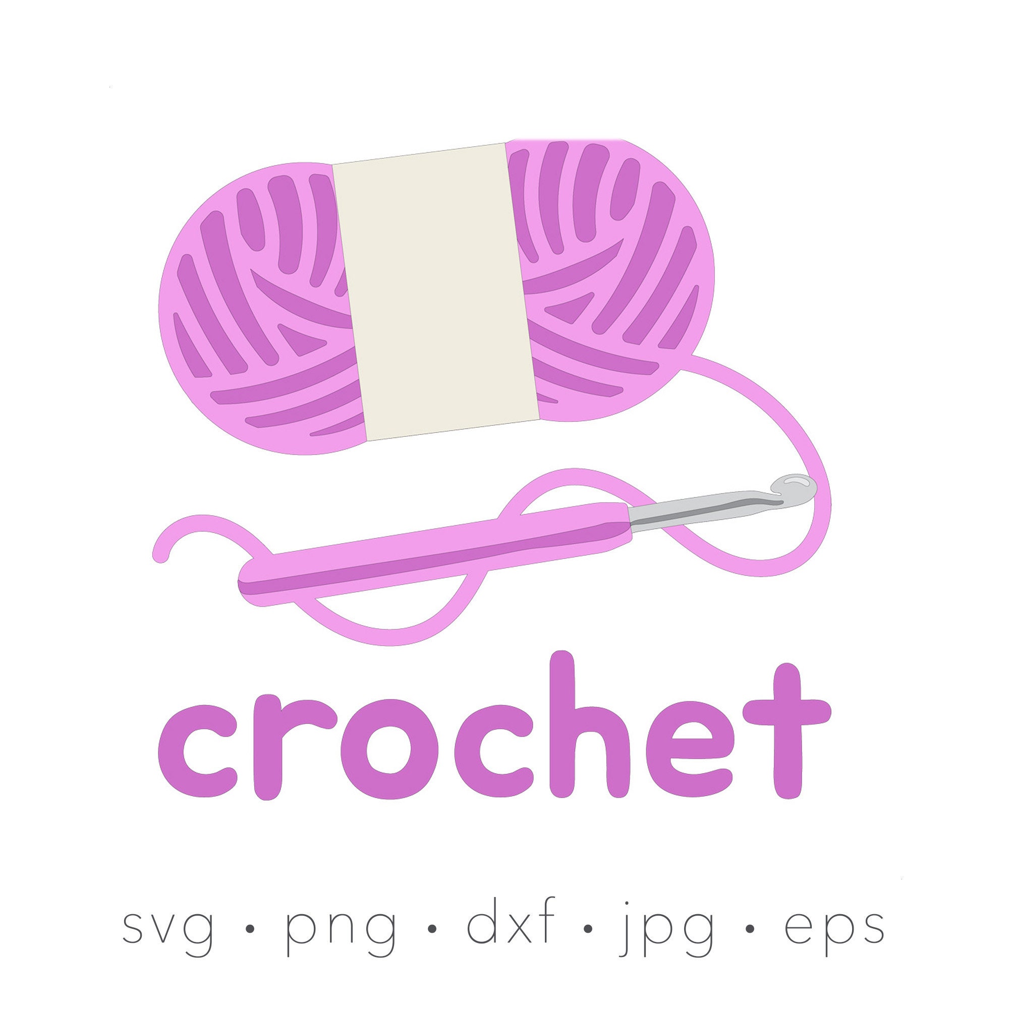 Crochet Hook Svg With a Pink Yarn Layered Svg Digital Cut File for ...