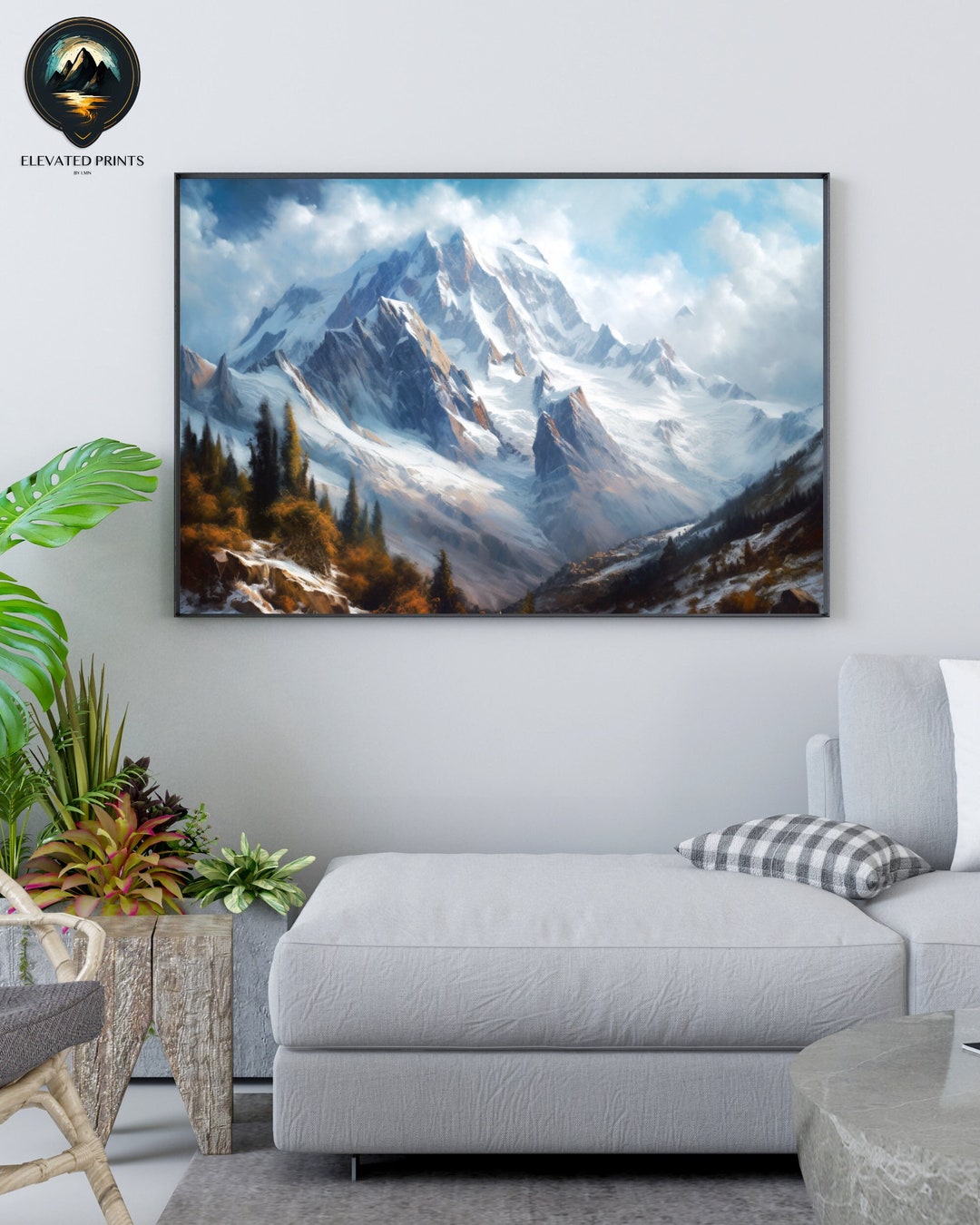 Mont Blanc, Oil Painting, Digital Art Landscape Painting, Wall Decor ...