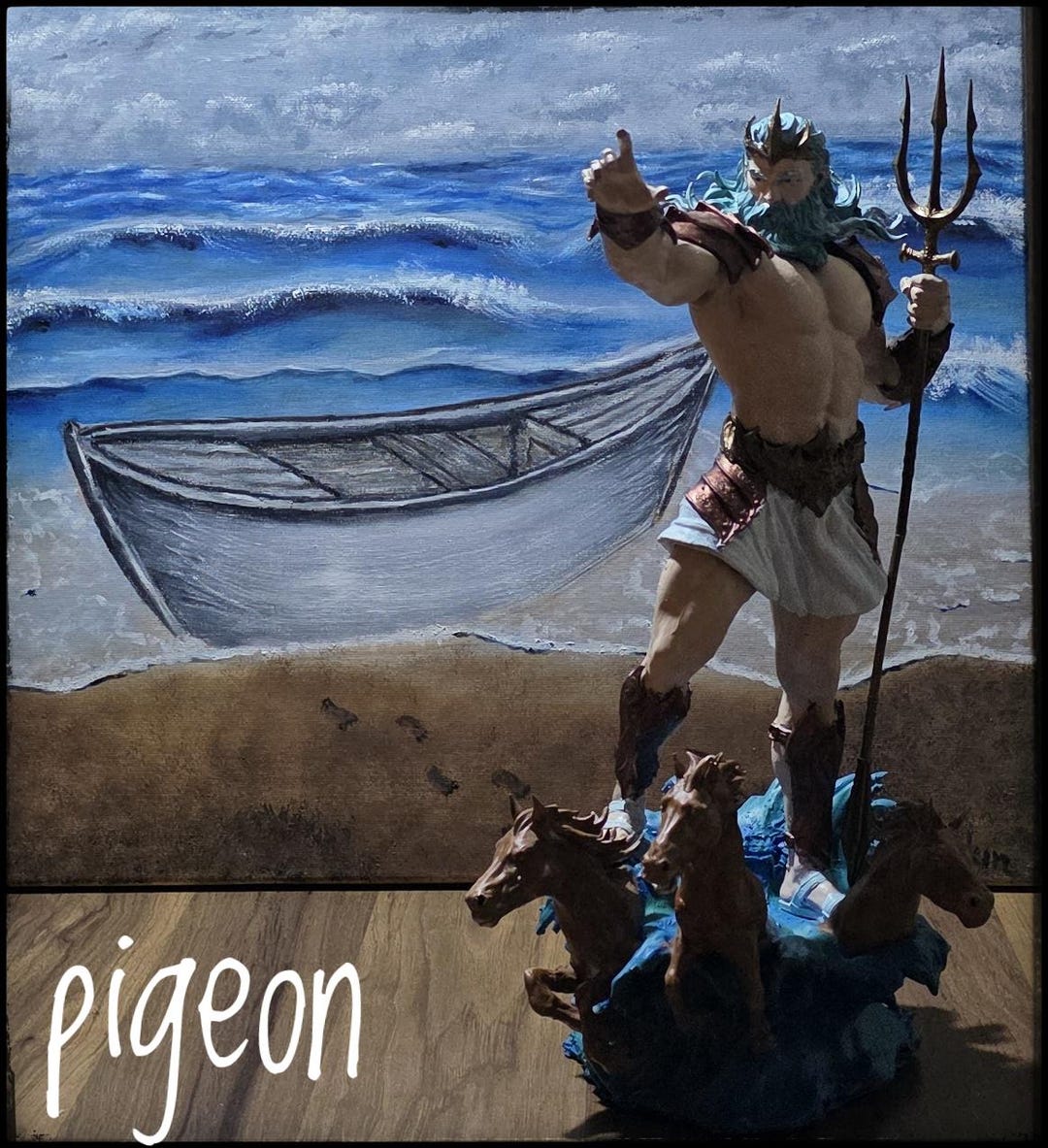 Poseidon Bust Figure / God Poseidon / Hand Painting (40cm Size) - Etsy