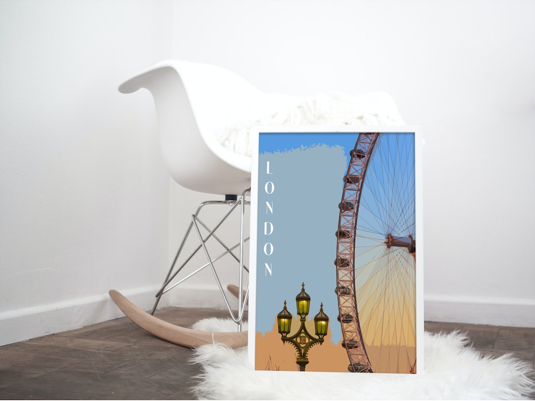 A4 London Print, London Poster, London Gifts, London Eye, Travel Print ...