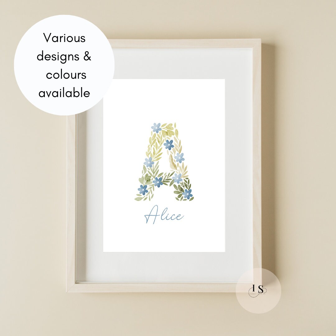 Personalized Baby Name Print Custom Nursery Wall Art Baby Girl Decor ...