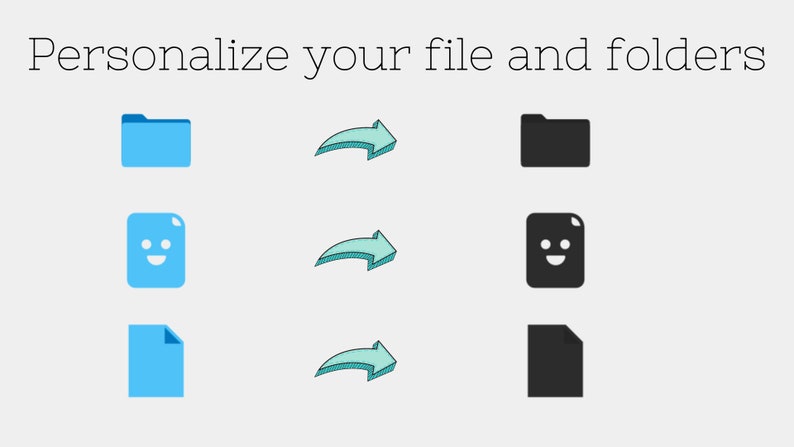 Monochrome Folder Icons for Mac and Windows Desktop Icons, Grey, Black ...