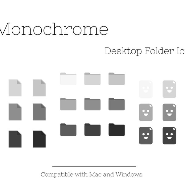 Black and White Desktop Icon - Etsy