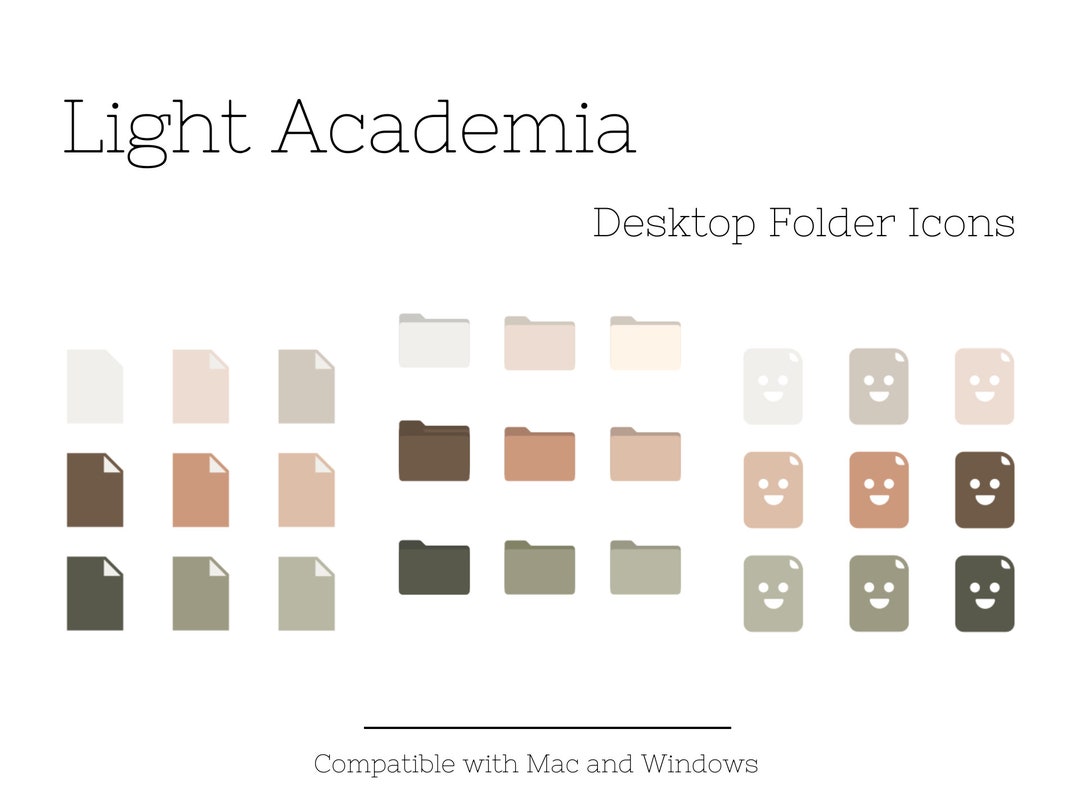 Light Academia Folder Icons for Mac and Windows Desktop Icons, Mac ...
