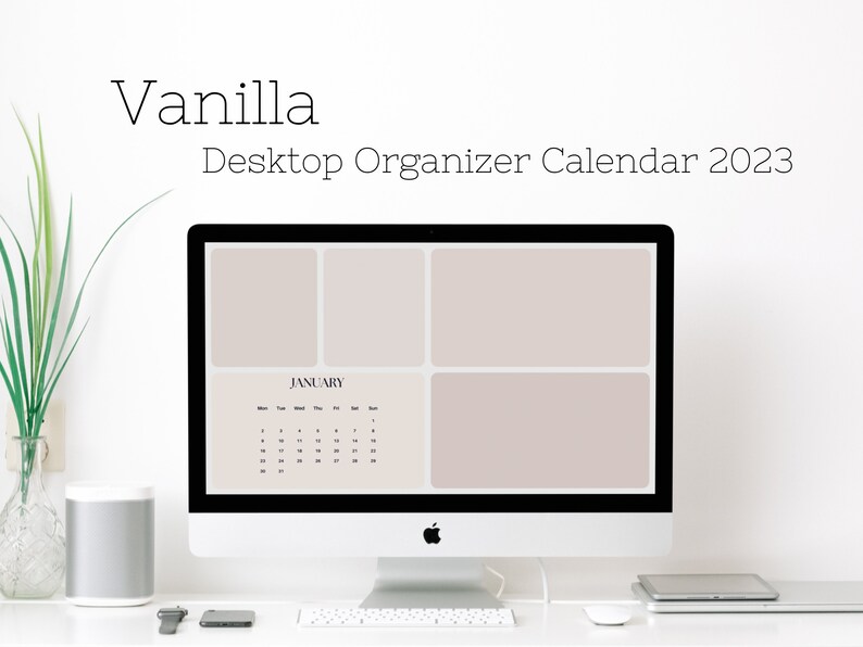 Vanila 2023 Desktop Wallpaper Organizer Calendar, Aesthetic, Mac ...