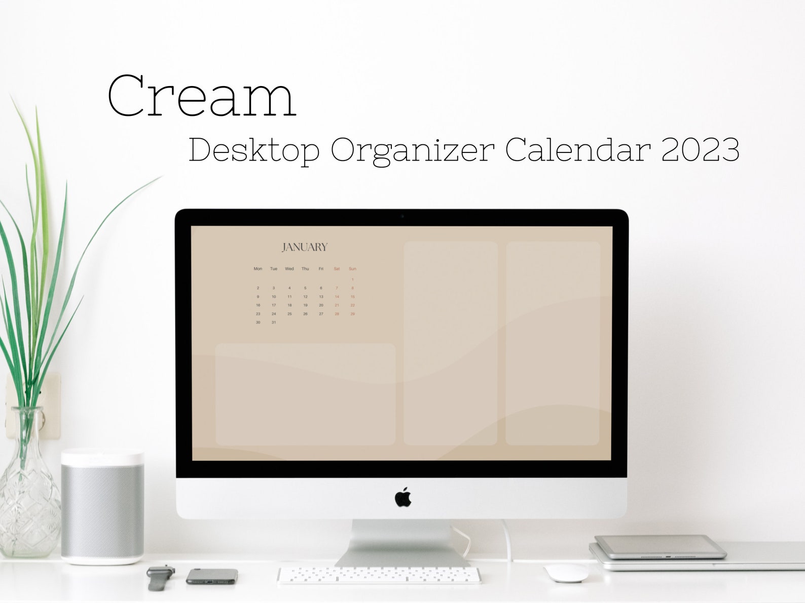 2023 Calendar Desktop Wallpaper Organizer Calendar, Digital Download ...
