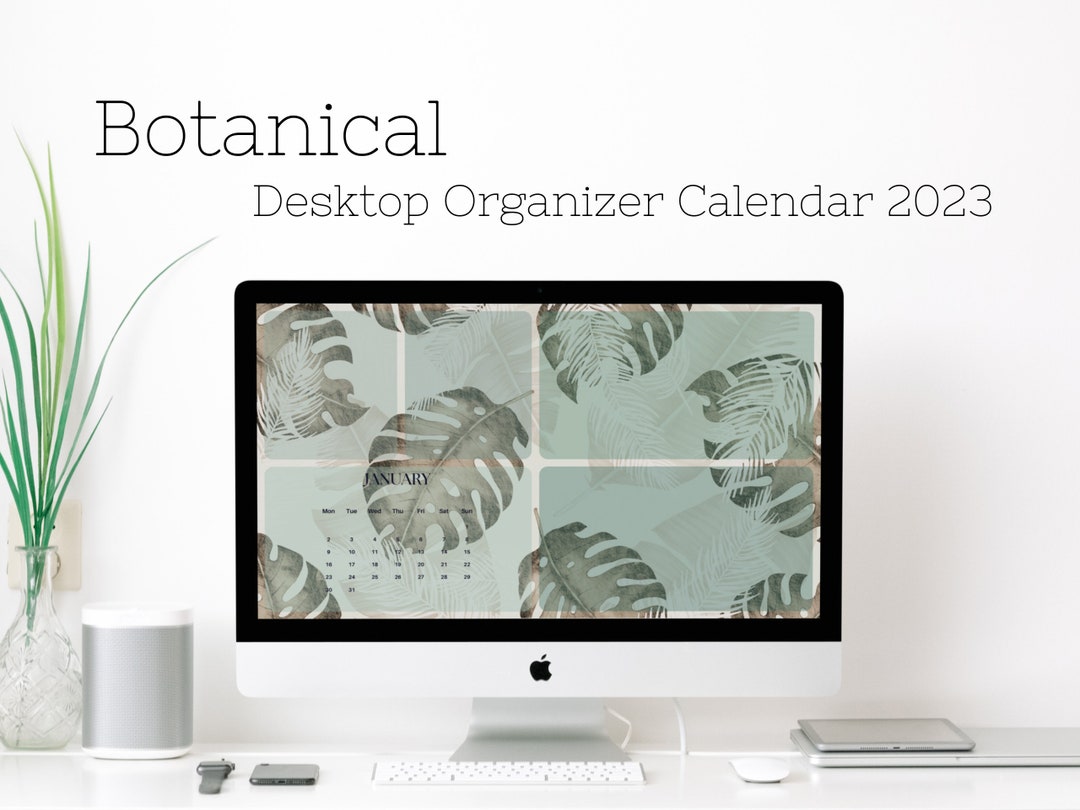 Botanical 2023 Calendar Desktop Wallpaper Organizer Calendar, Digital ...