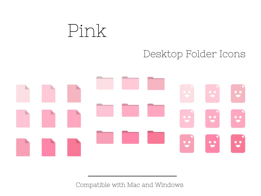 Pink Folder Icons for Mac and Windows Desktop Icons, Mac Desktop Folder ...
