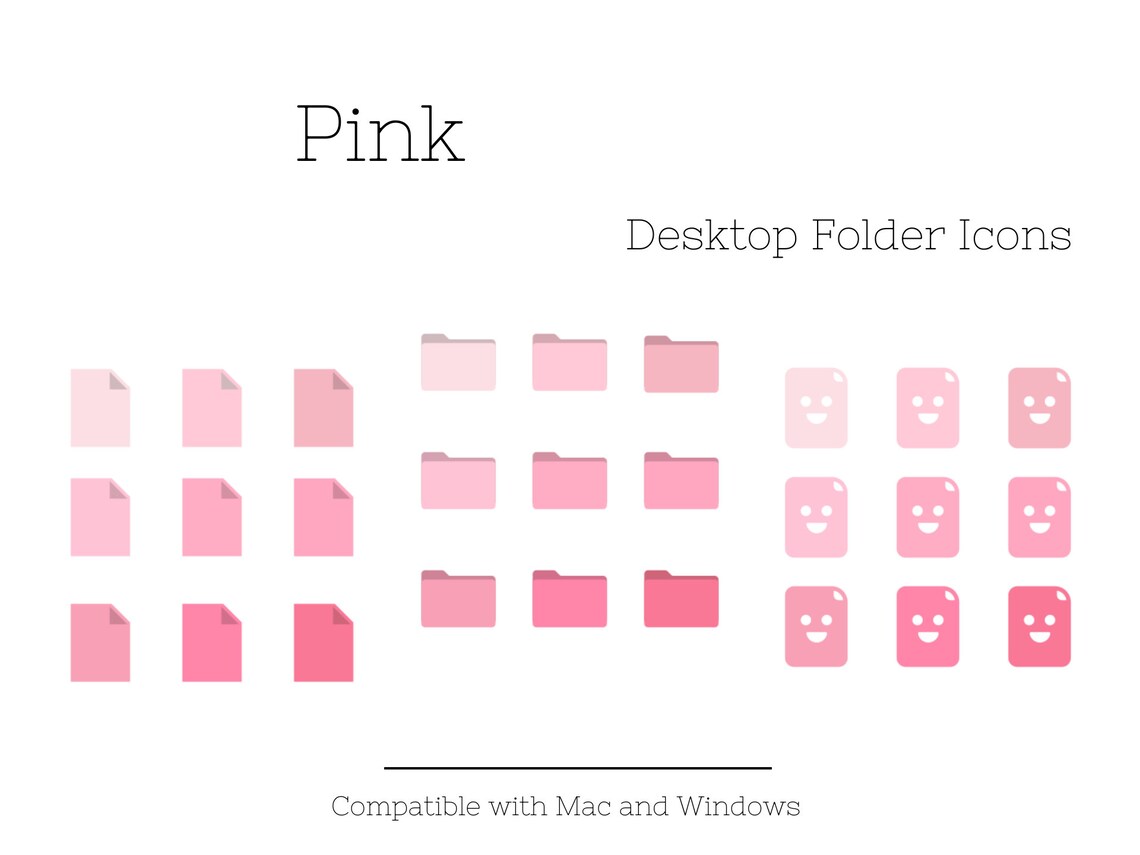Pink Folder Icons for Mac and Windows Desktop Icons, Mac Desktop Folder ...