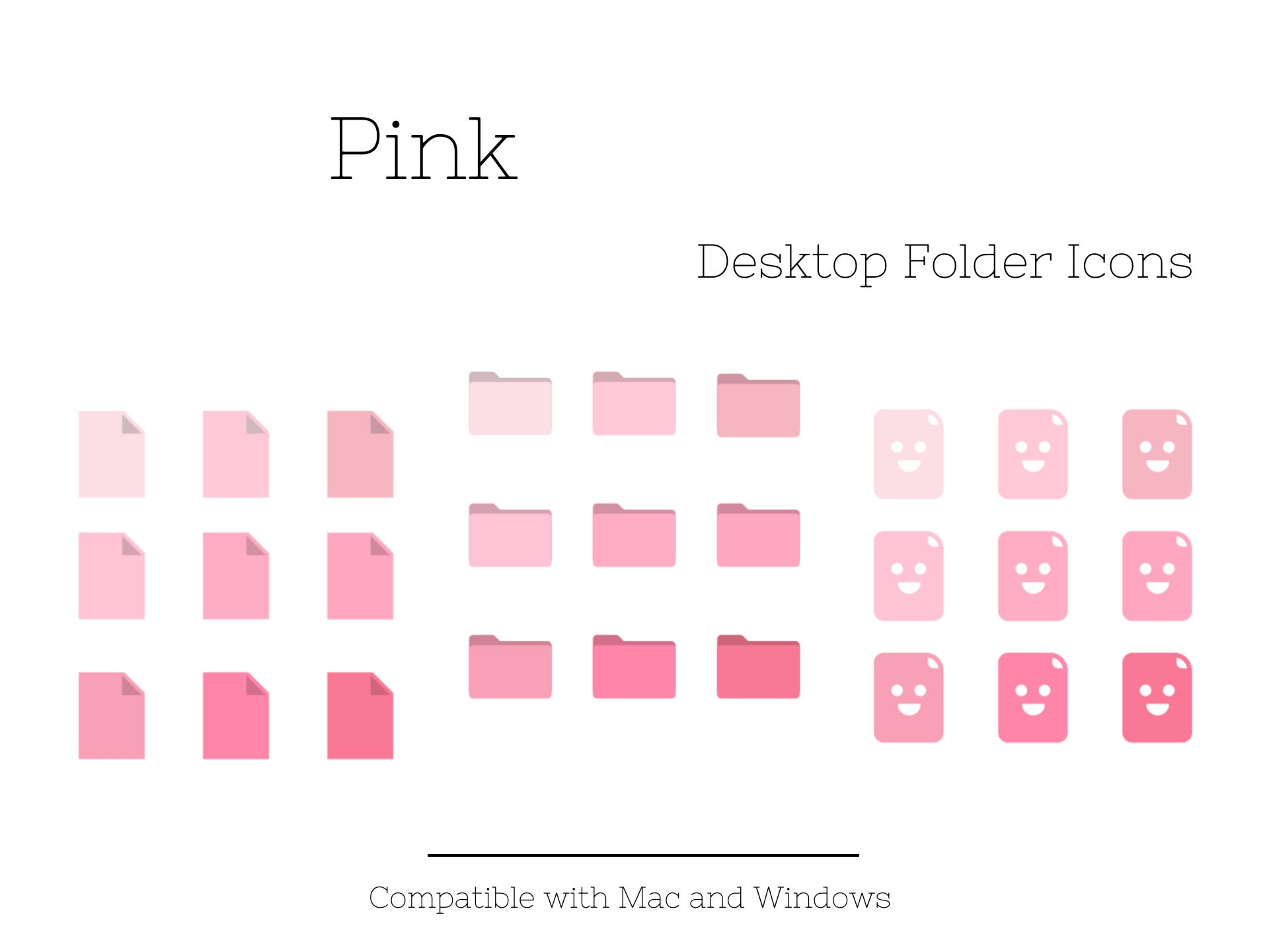 Pink Folder Icons for Mac and Windows Desktop Icons, Mac Desktop Folder ...