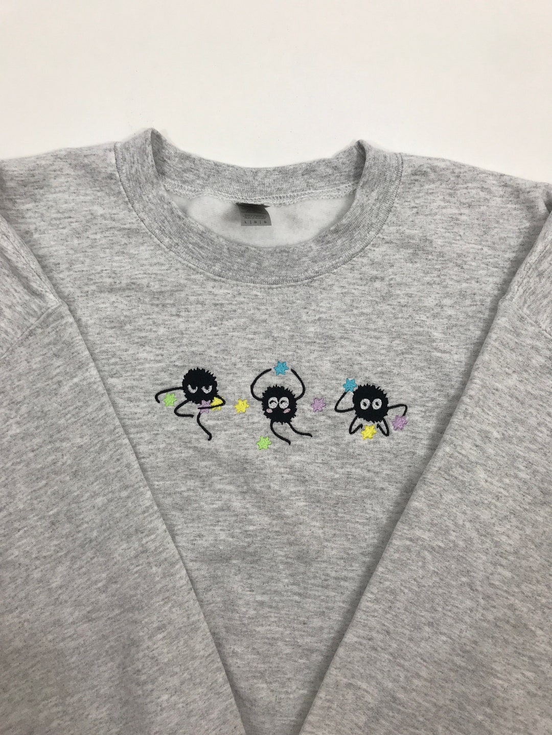 Kawaii Soot Sprite Embroidered Crewneck Sweatshirt, Anime Lover Gift ...