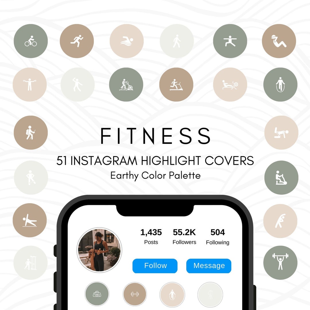 Fitness Instagram Story Highlight Covers Fitness & Exercise for Social ...
