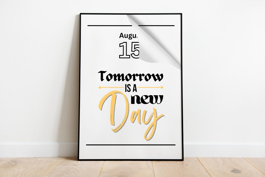 Tomorrow is a New Day Poster Print- Motivational Poster - Etsy