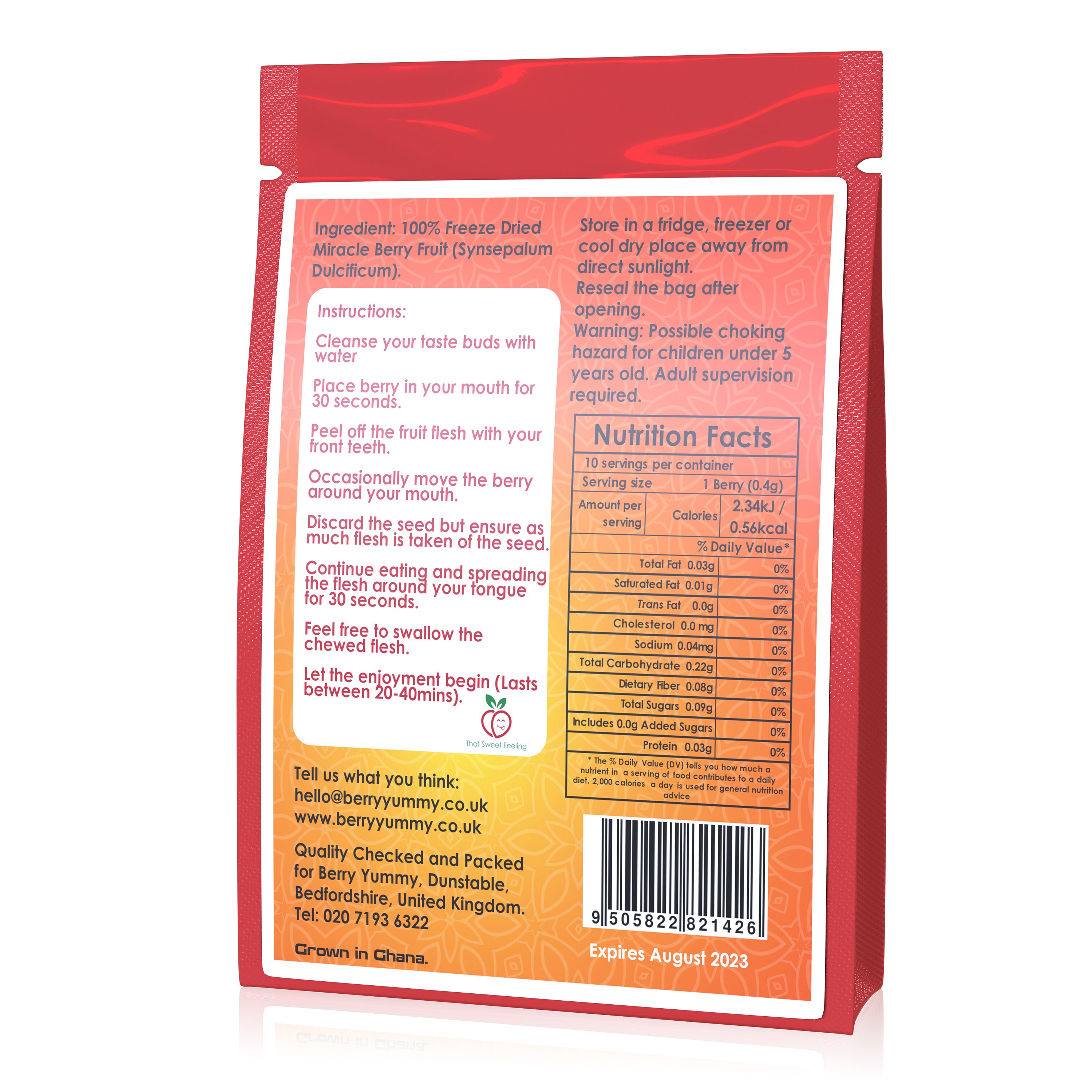 10 Freeze Dried Miracle Fruit (100% Real Fruit) With Sugar Free Sweets ...