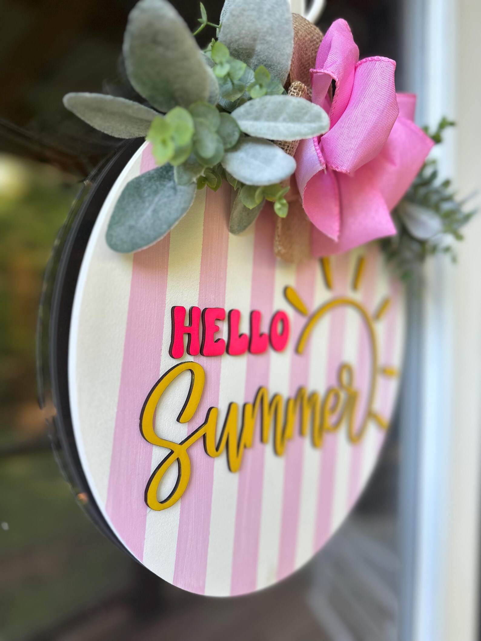Summer Door Hanger| Front Door Sign| Hello Summer |front Door Decor ...
