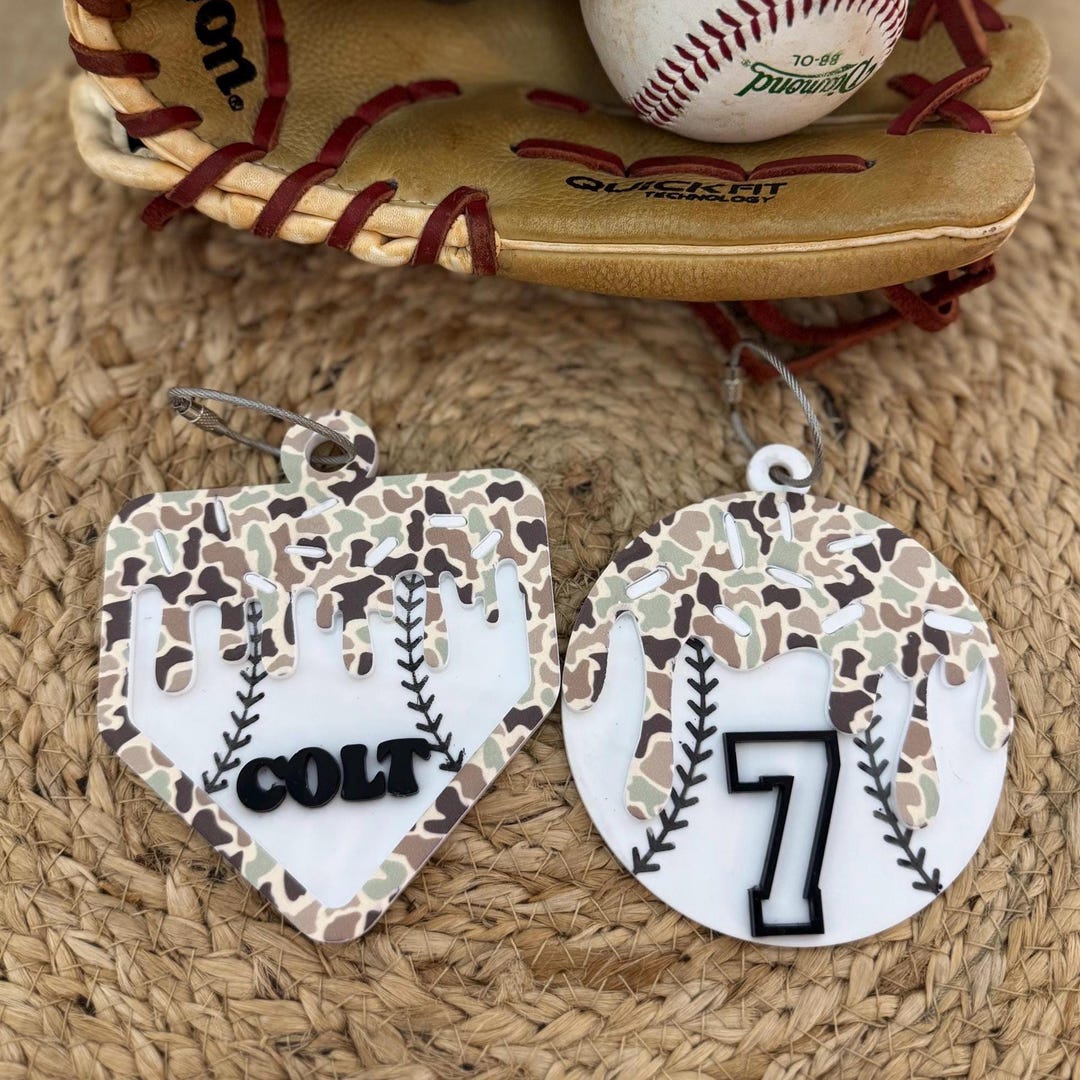 Personalized Baseball Bag Tag, Baseball Keychain, Baseball Name Tag ...