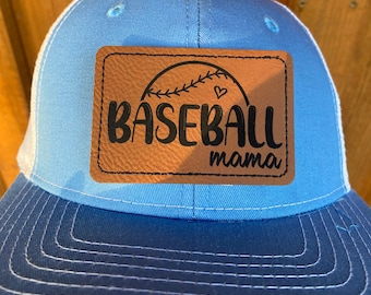 Baseball Mom Leatherette Hat Patch With Adhesive Backing - Etsy