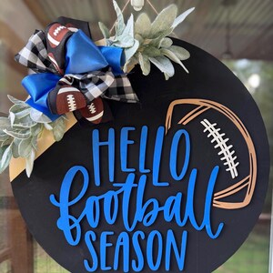 Custom Football Door Hanger: Hand-painted Wood Sign - Etsy