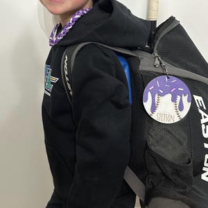 Baseball Bag Tag, Icecream Drip Bag Tag, Baseball Drip Name Tag ...