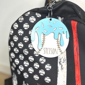 Baseball Bag Tag, Icecream Drip Bag Tag, Baseball Drip Name Tag ...