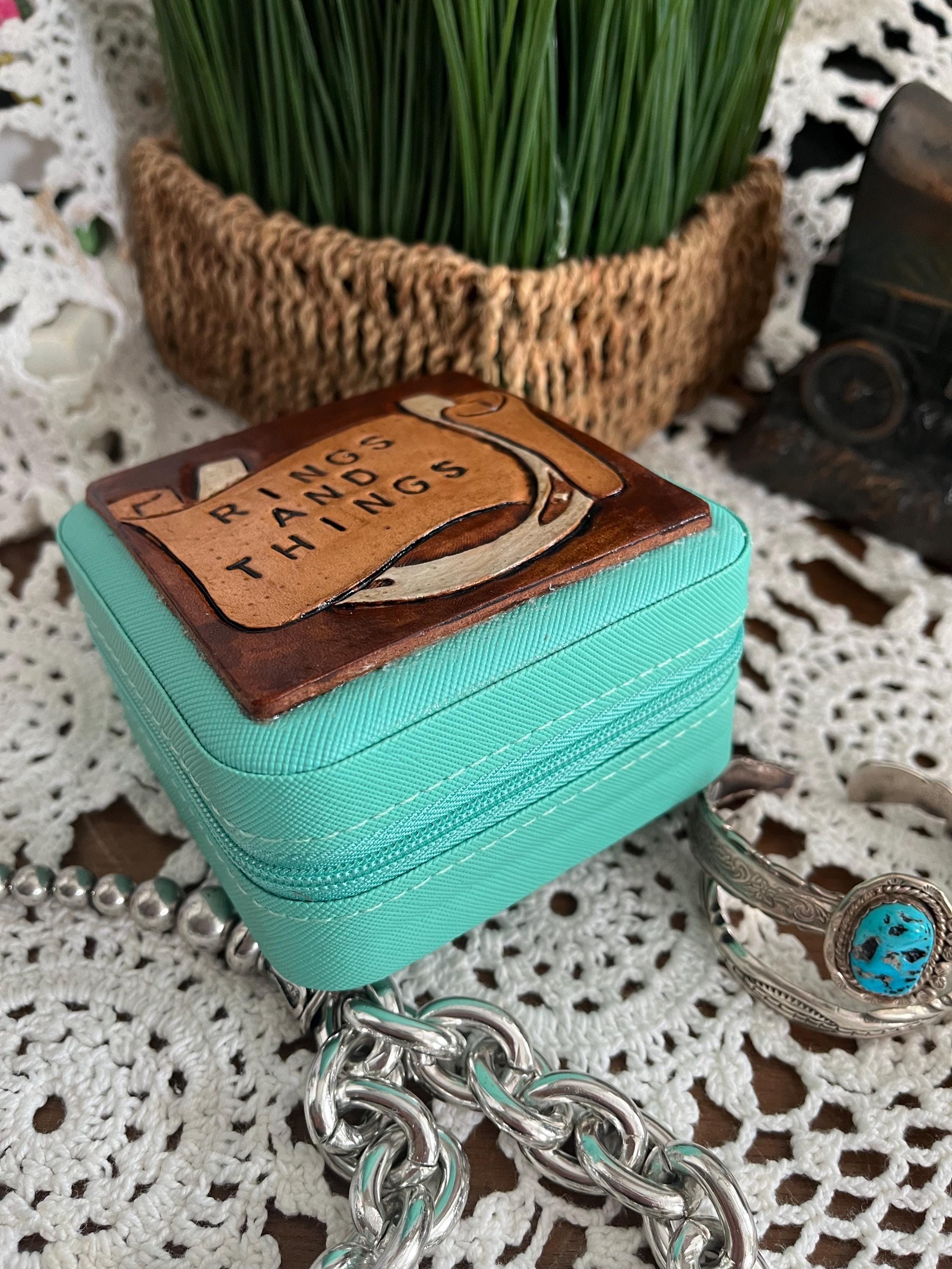 Leather Tooled Travel Jewelry Box - Etsy