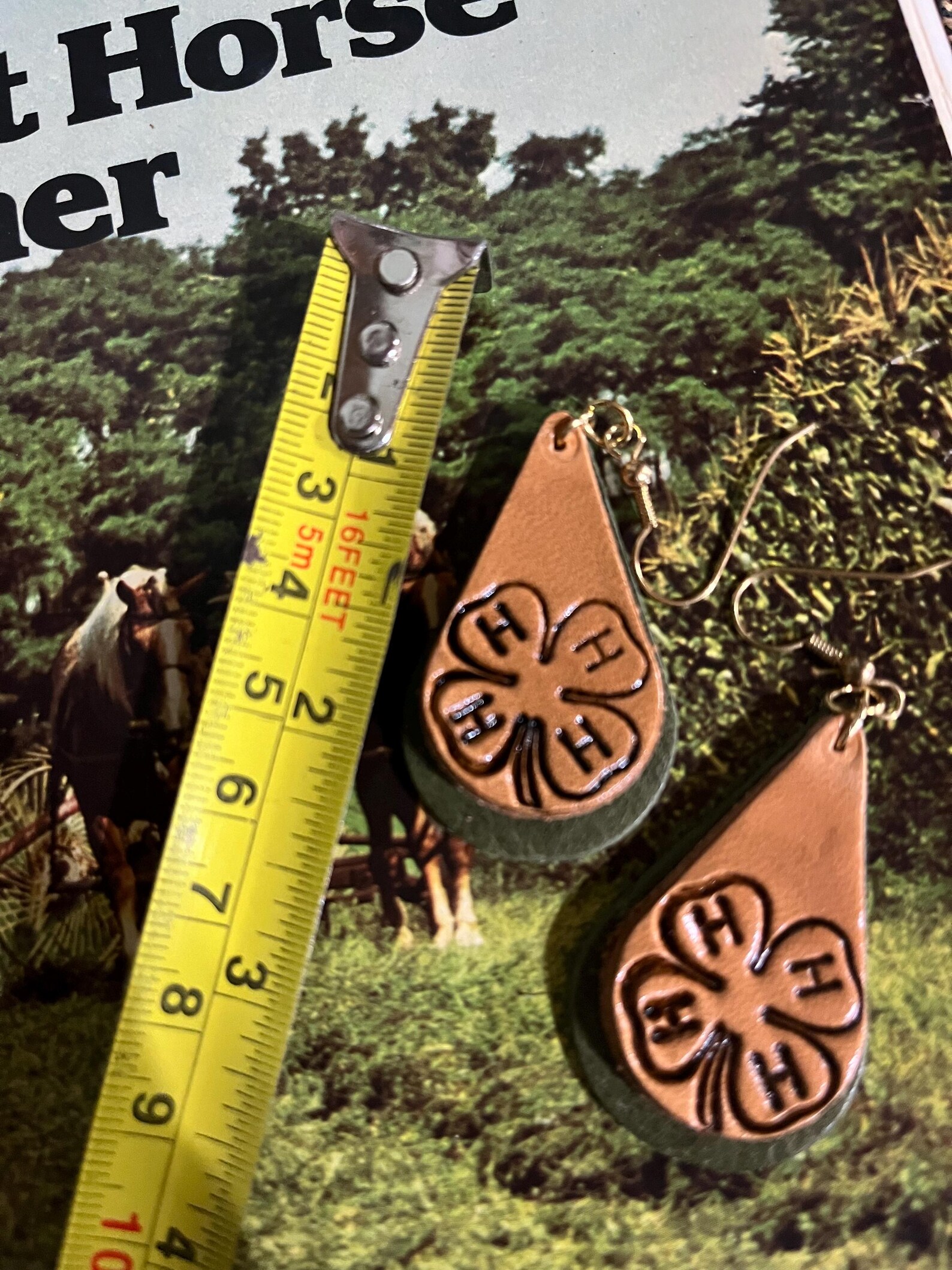 4-H Leather & Tooled Earrings- Variety of Designs - Etsy