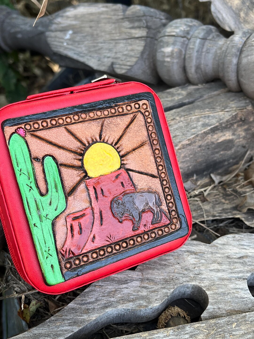 Leather Tooled Travel Jewelry Box - Etsy