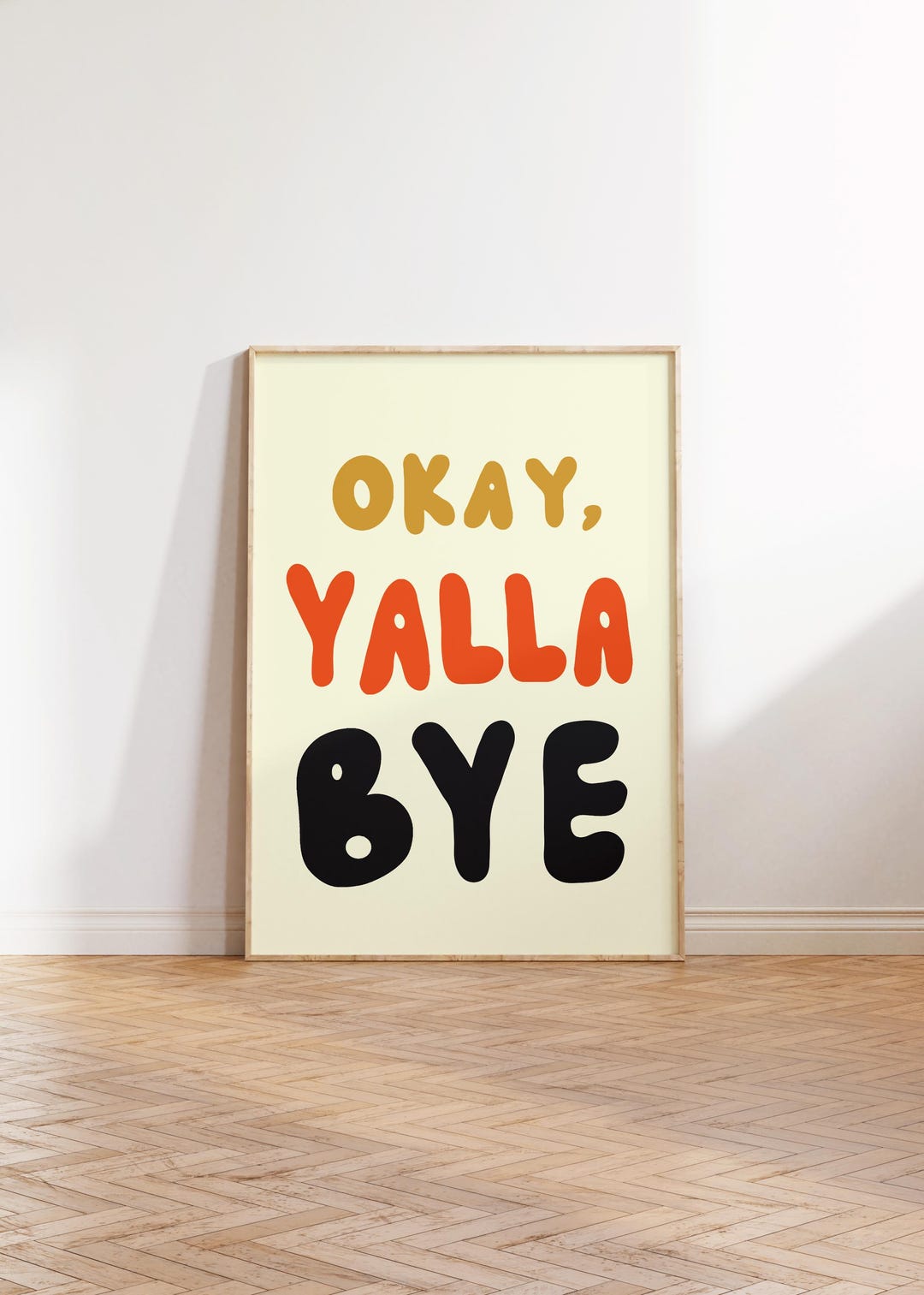 Yalla Bye Print, Retro Color Pop, Arabic Digital Print Download, Color ...