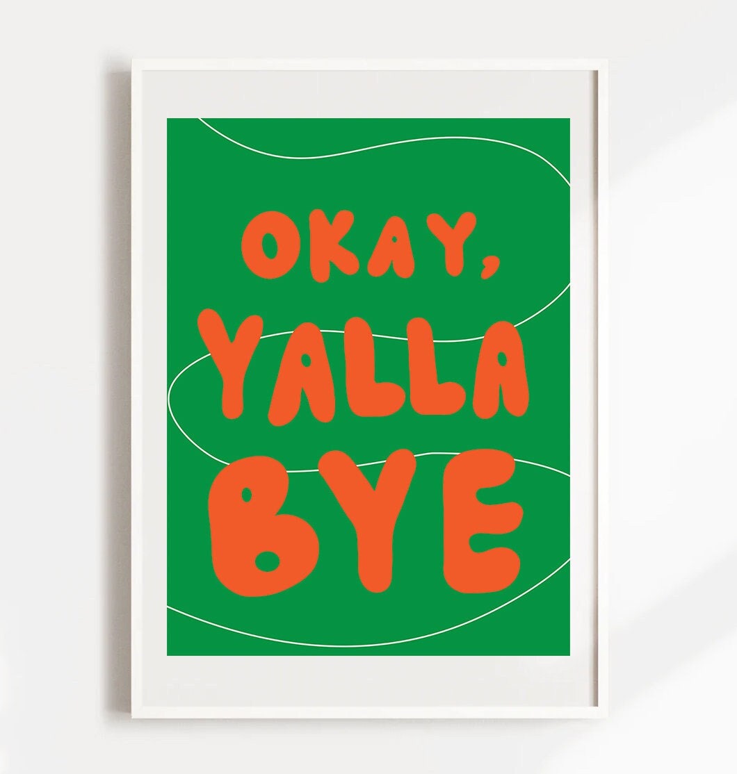 Yalla Bye Print Arabic Poster, Digital Print Download, Color Pop, Retro ...